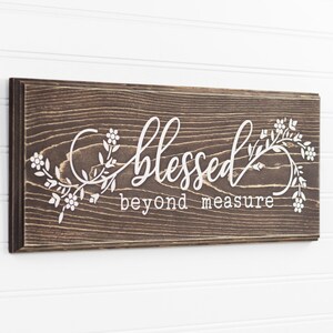 Blessed Beyond Measure Wood Sign Wall Art - 3 Sizes. Christian ...