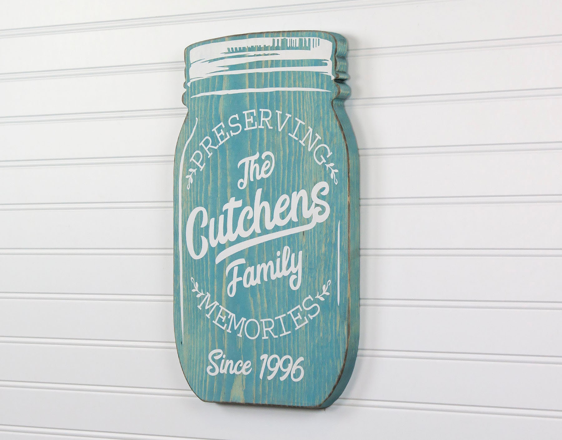 Personalized Mason Jar Shape Farmhouse Style Wood Cutout Sign. | Etsy