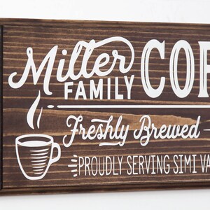 Personalized Coffee Shop Farmhouse Retro Style Wood Sign. 3 Sizes 9 ...