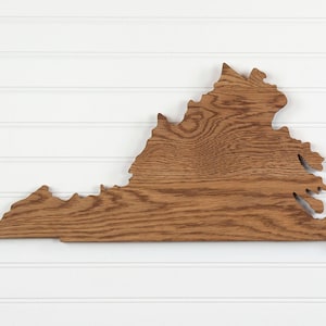 Virginia State Shape Wood Sign Cutout Wall Art. Modern Rustic ...