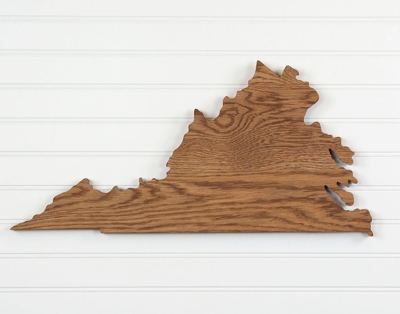 Virginia State Shape Wood Sign Cutout Wall Art. Modern Rustic - Etsy