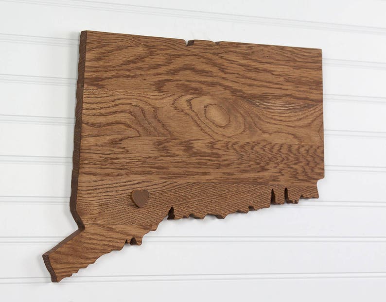 Connecticut State Shape Wood Sign Cutout Wall Art. Modern | Etsy