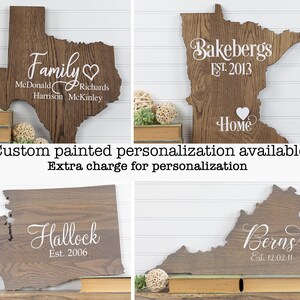 Virginia State Shape Wood Sign Cutout Wall Art. Modern Rustic ...