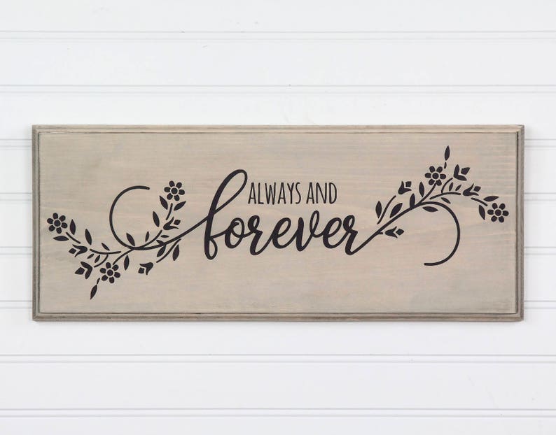 Always and Forever Wood Sign With Floral Design. 3 Sizes 9 - Etsy