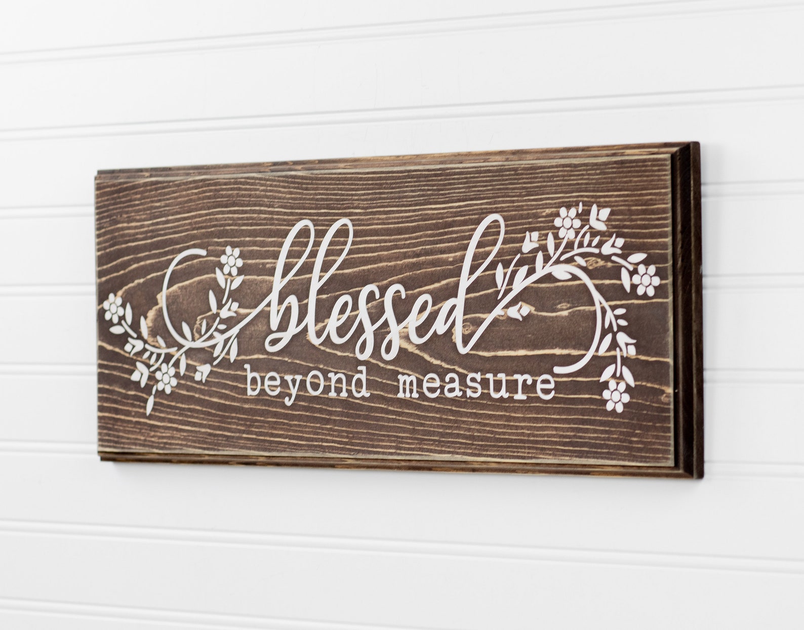 Blessed Beyond Measure Wood Sign Wall Art - 3 Sizes. Christian ...