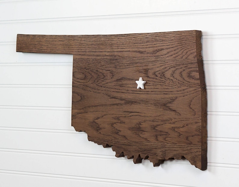 Oklahoma State Shape Wood Sign Cutout Wall Art. Modern Rustic - Etsy