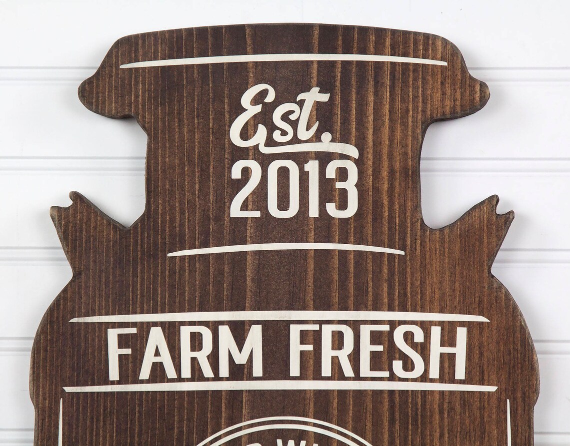 Personalized Milk Can Shape Farmhouse Style Wood Cutout Sign. - Etsy