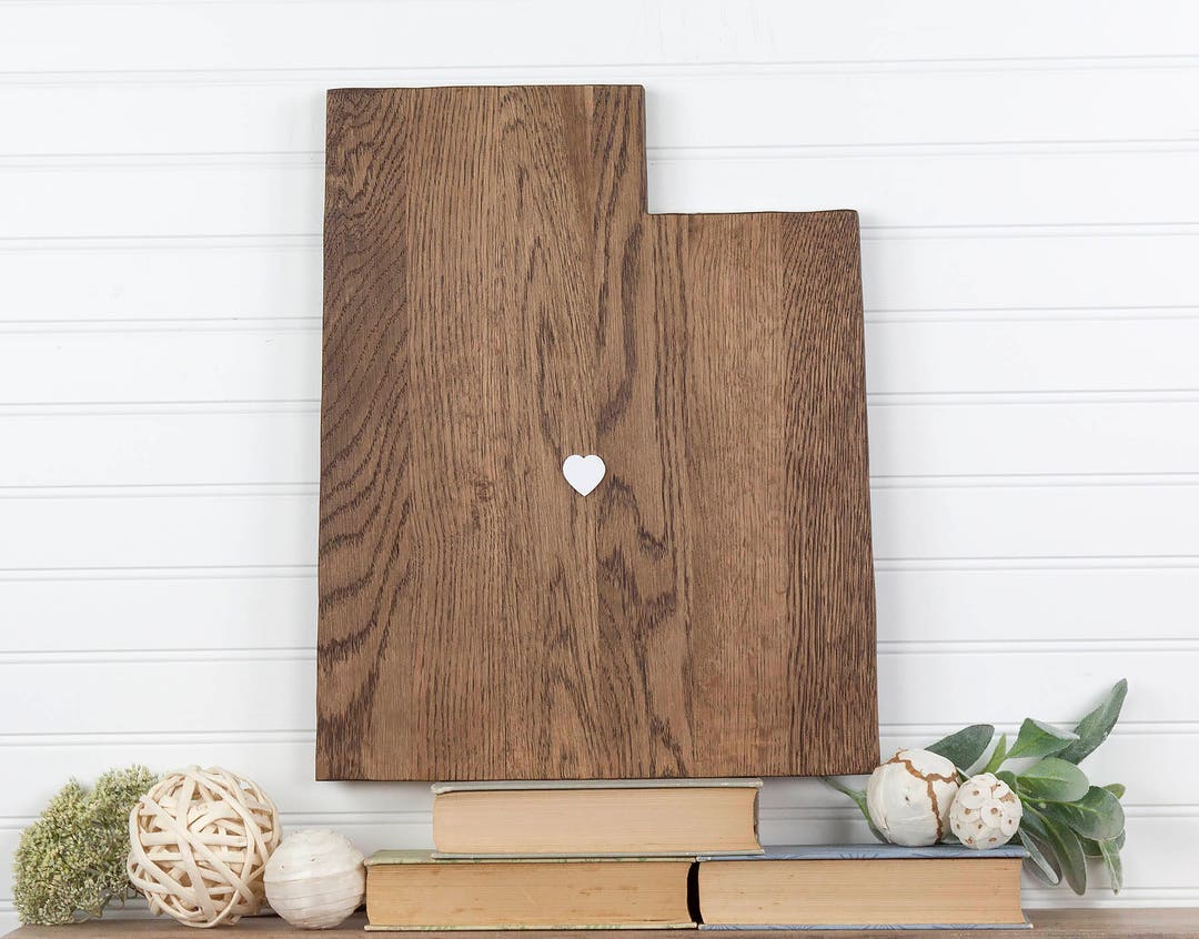 Utah State Shape Wood Sign Cutout Wall Art. Modern Rustic Farmhouse ...