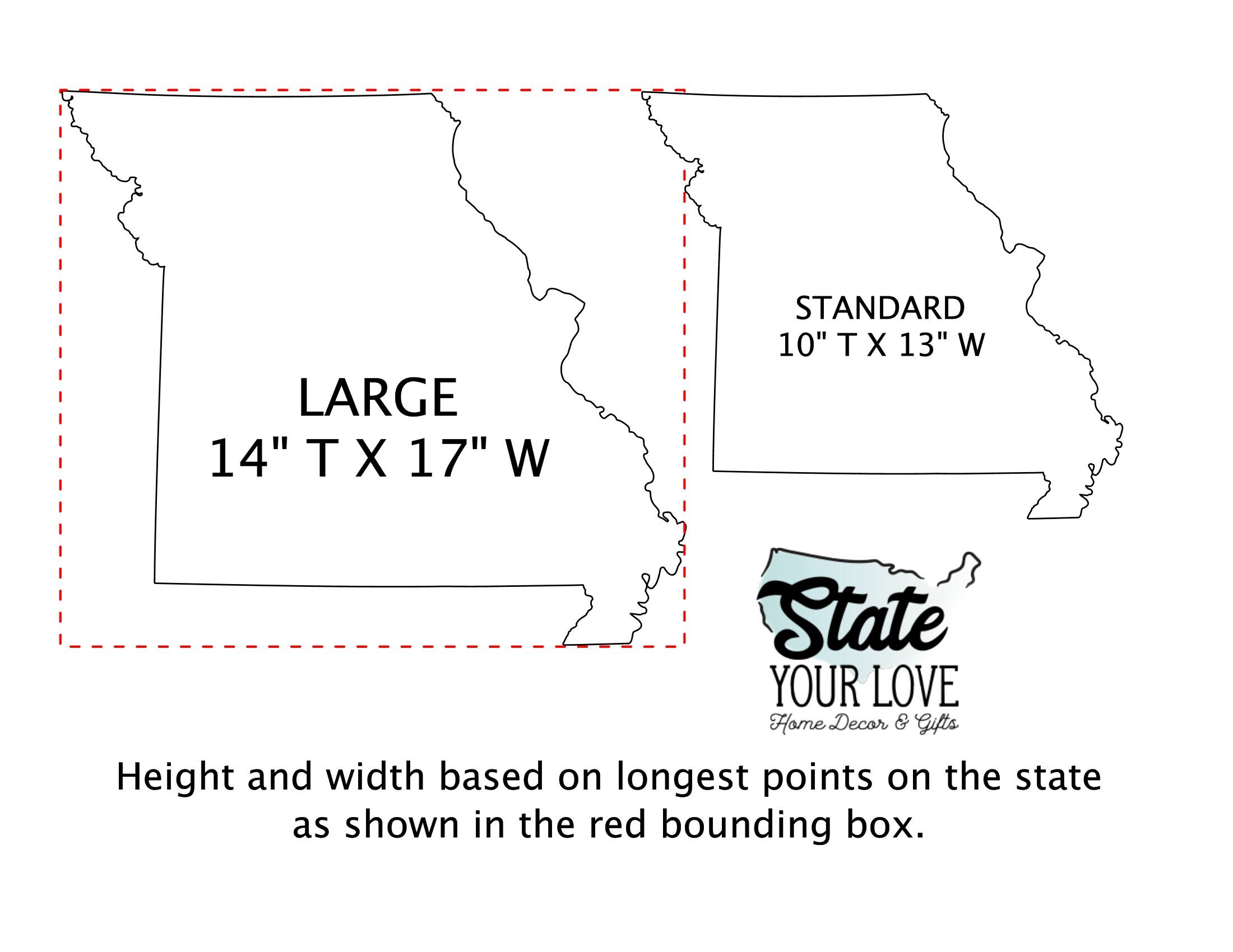 Missouri State Shape Wood Sign Cutout Wall Art. Modern Rustic ...