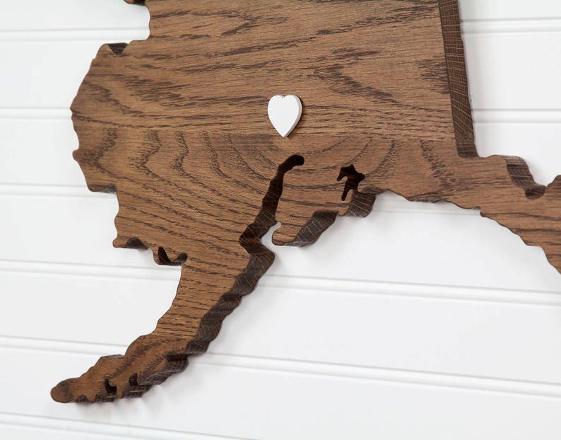 Alaska State Shape Wood Sign Cutout Wall Art. Modern Rustic - Etsy