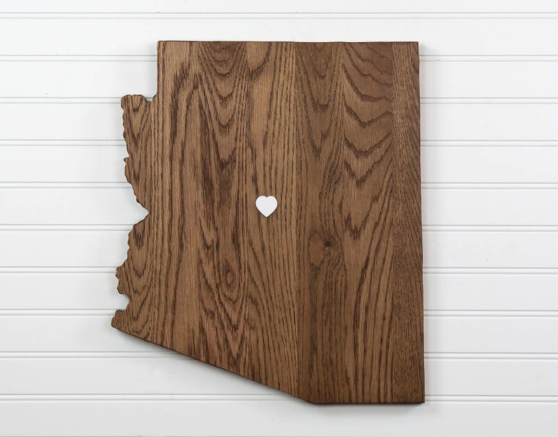 Arizona State Shape Wood Sign Cutout Wall Art. Modern Rustic - Etsy