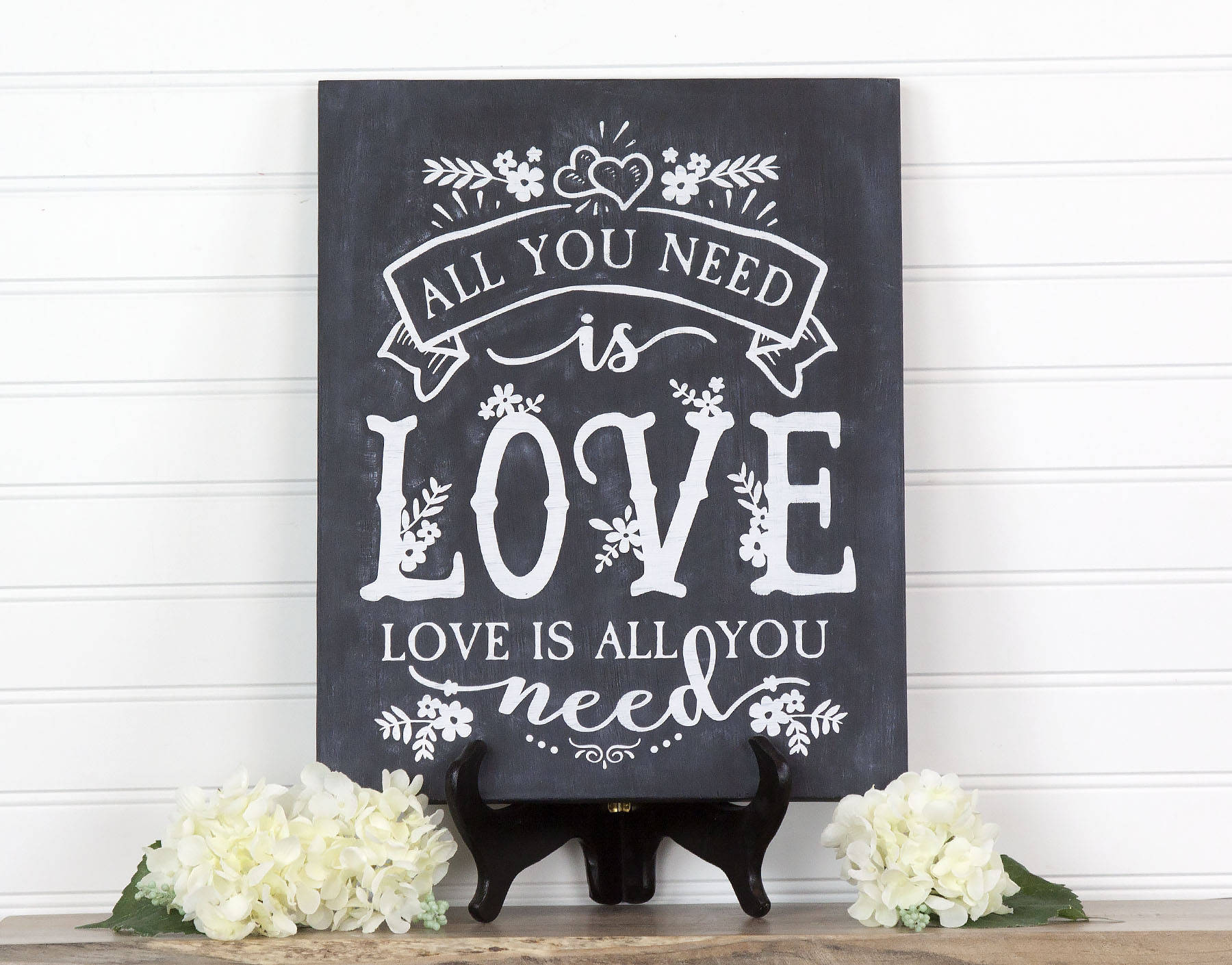 Love Is All You Need Chalkboard Style Painted Wood Sign Wall | Etsy