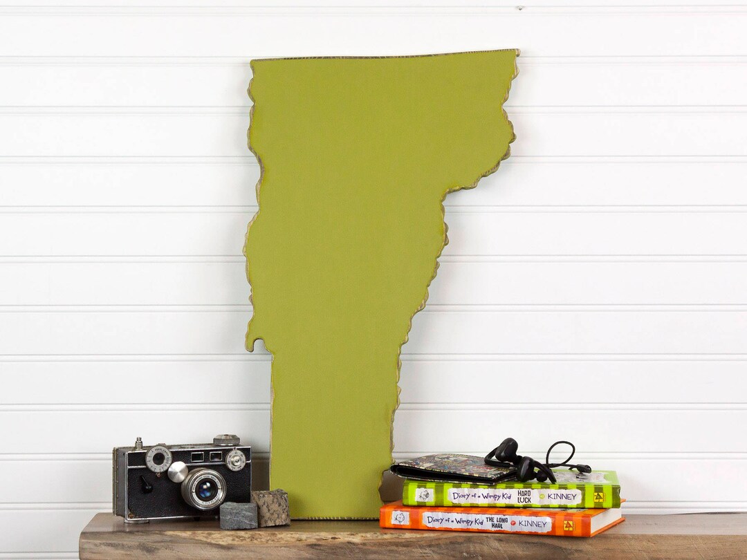 Vermont Home State Wood Sign Cutout Silhouette Wall Art Personalized ...