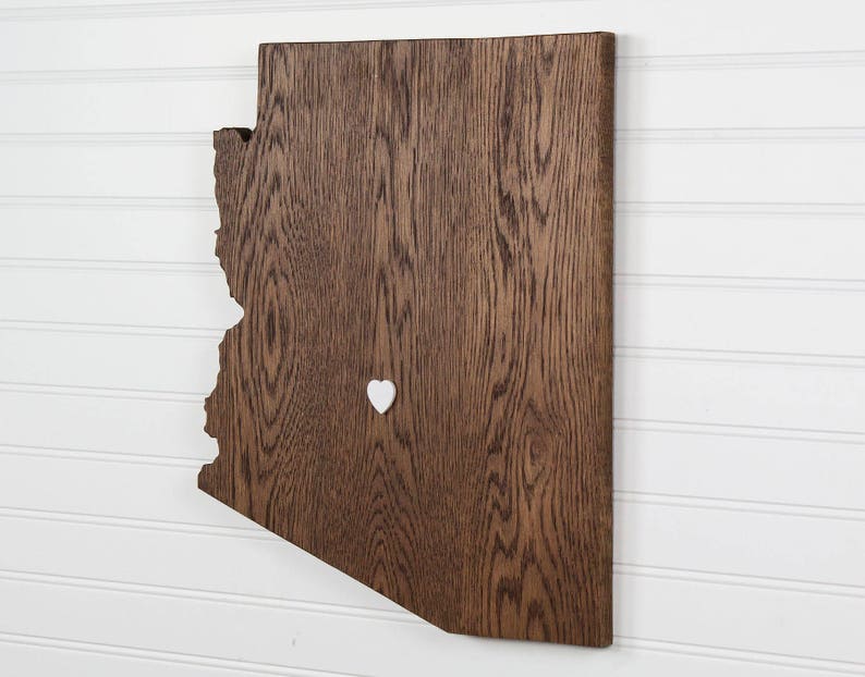 Arizona State Shape Wood Sign Cutout Wall Art. Modern Rustic, Farmhouse ...