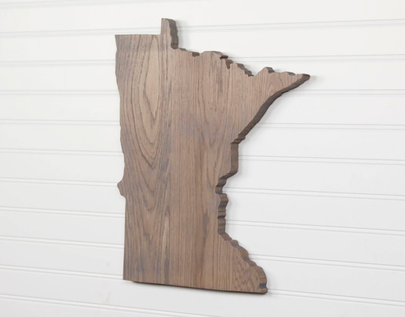 Minnesota State Shape Wood Sign Cutout Wall Art. Modern Rustic ...