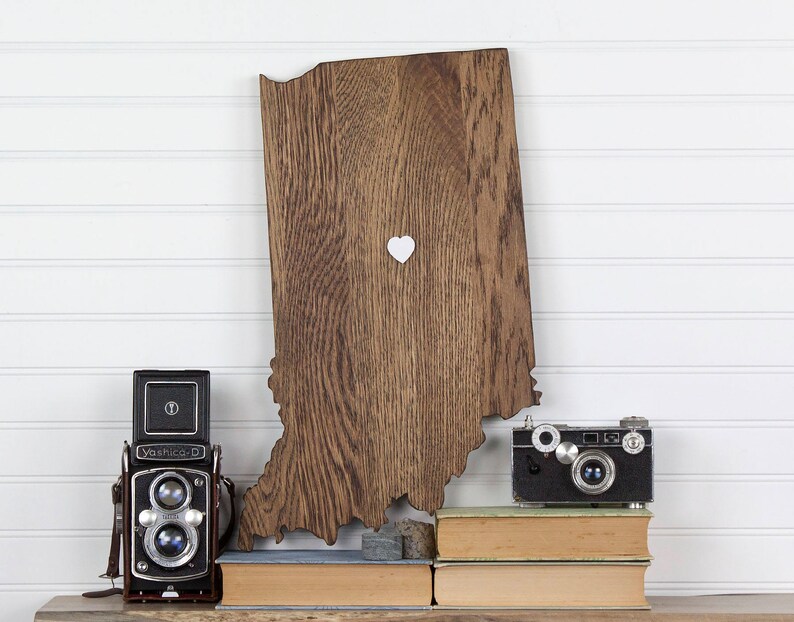 Indiana State Shape Wood Sign Cutout Wall Art. Modern Rustic - Etsy
