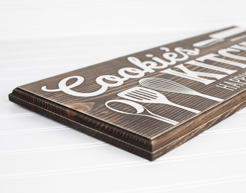 Personalized Kitchen Happiness is Homemade Wood Sign Wall Art. - Etsy