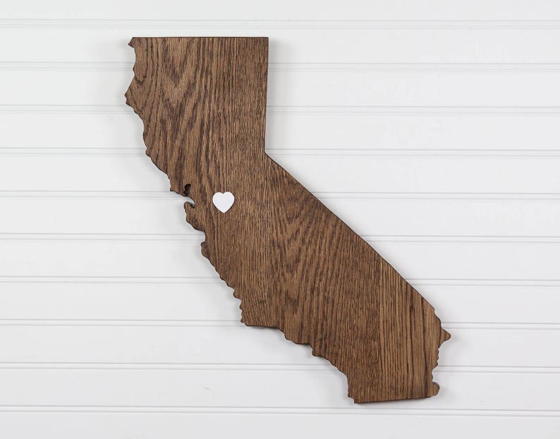 California State Shape Wood Sign Cutout Wall Art. Modern Rustic ...