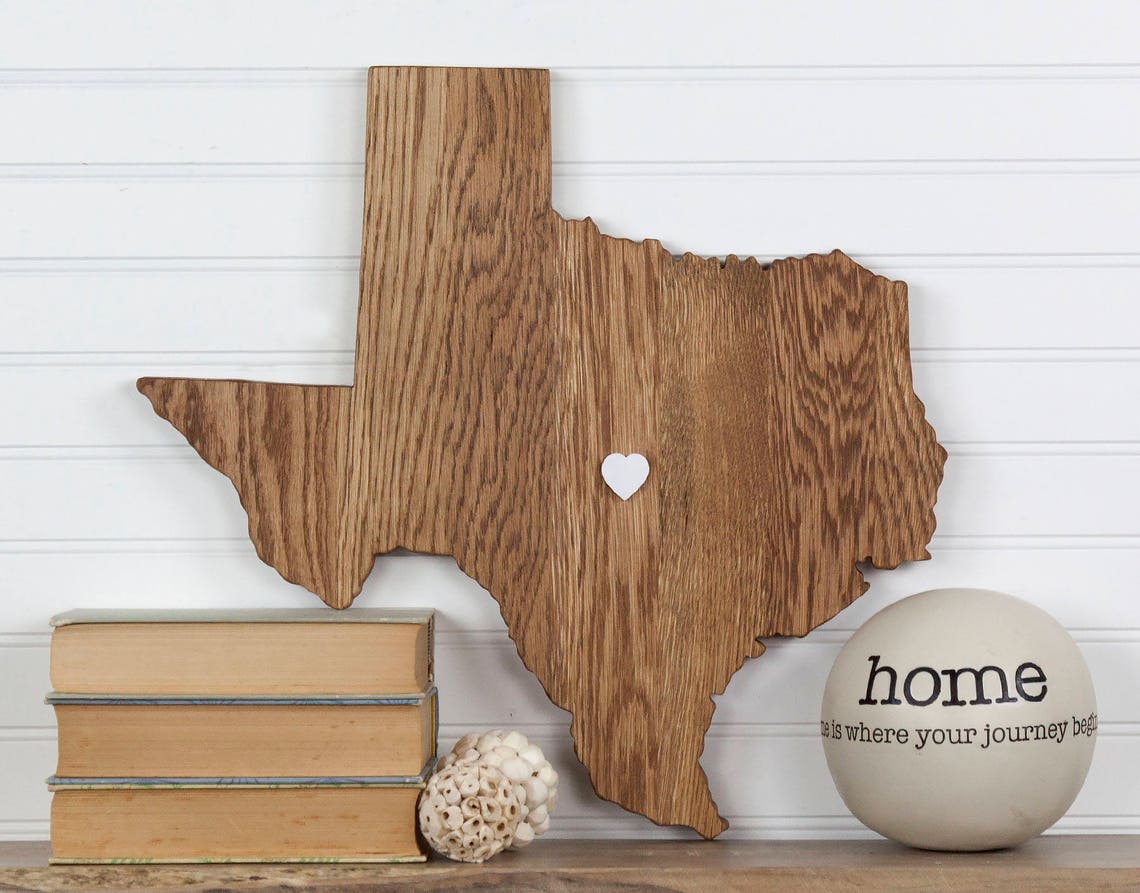 Texas State Shape Wood Sign Cutout Wall Art. Modern Rustic | Etsy