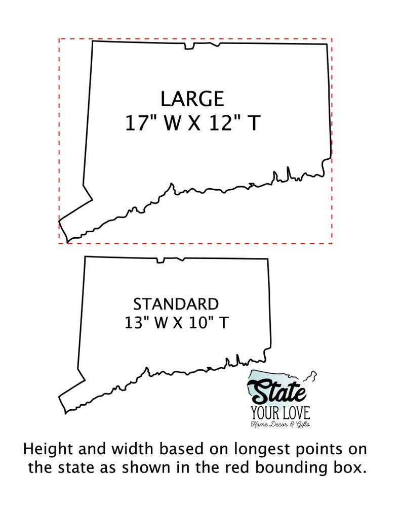 Connecticut State Shape Wood Sign Cutout Wall Art. Modern | Etsy
