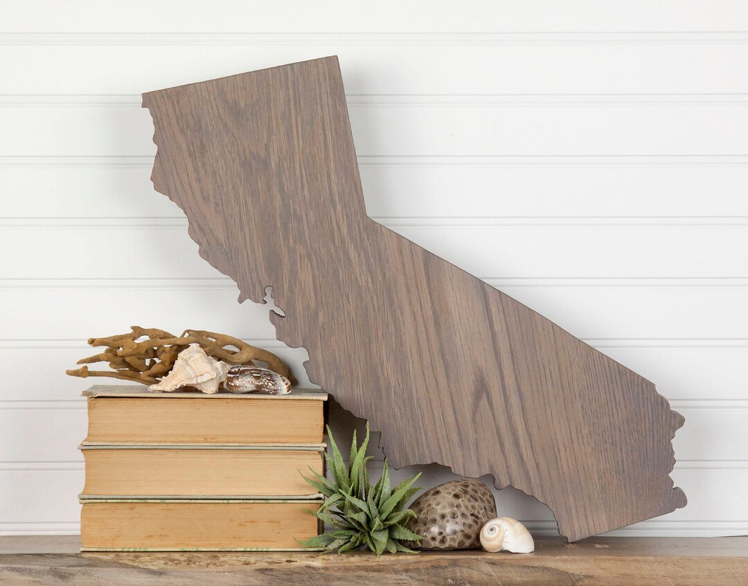 California State Shape Wood Sign Cutout Wall Art. Modern Rustic ...