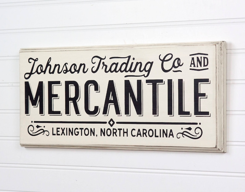 Personalized Mercantile Trading Company Farmhouse Retro Style Wood Sign ...