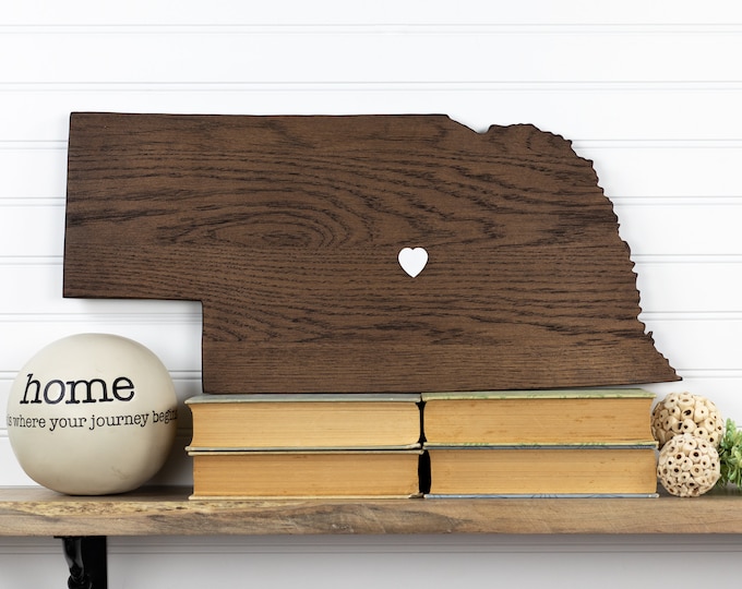 Nebraska Wood Cutout, Nebraska Wall Map, State Sign, Wooden State Cut ...