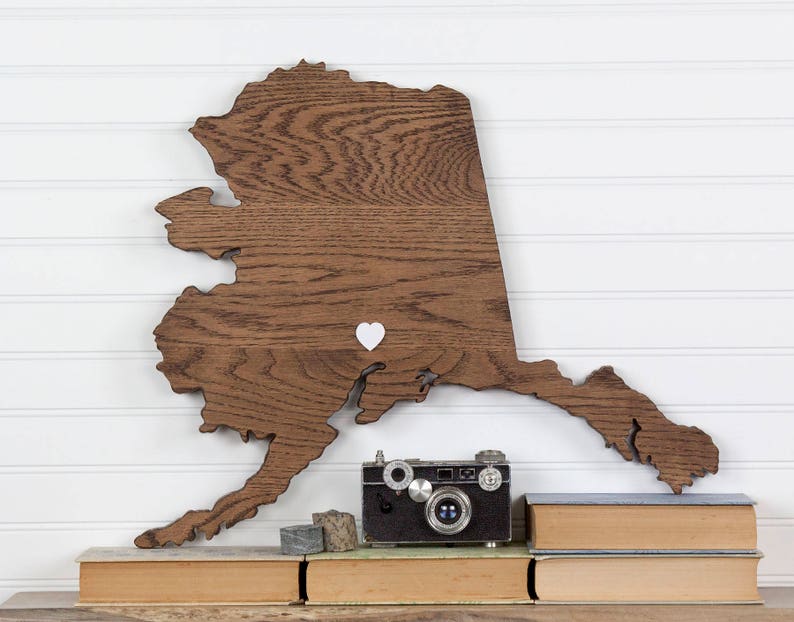 Alaska State Shape Wood Sign Cutout Wall Art. Modern Rustic - Etsy