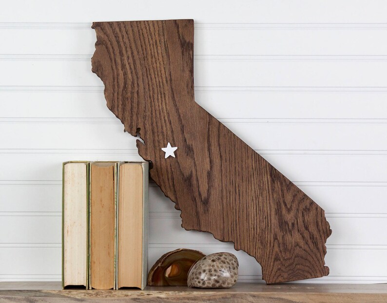 California State Shape Wood Sign Cutout Wall Art. Modern Rustic ...