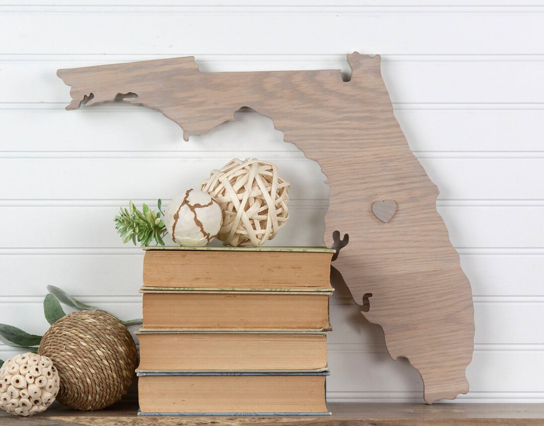 Florida State Shape Wood Sign Cutout Wall Art. Modern Rustic, Farmhouse ...