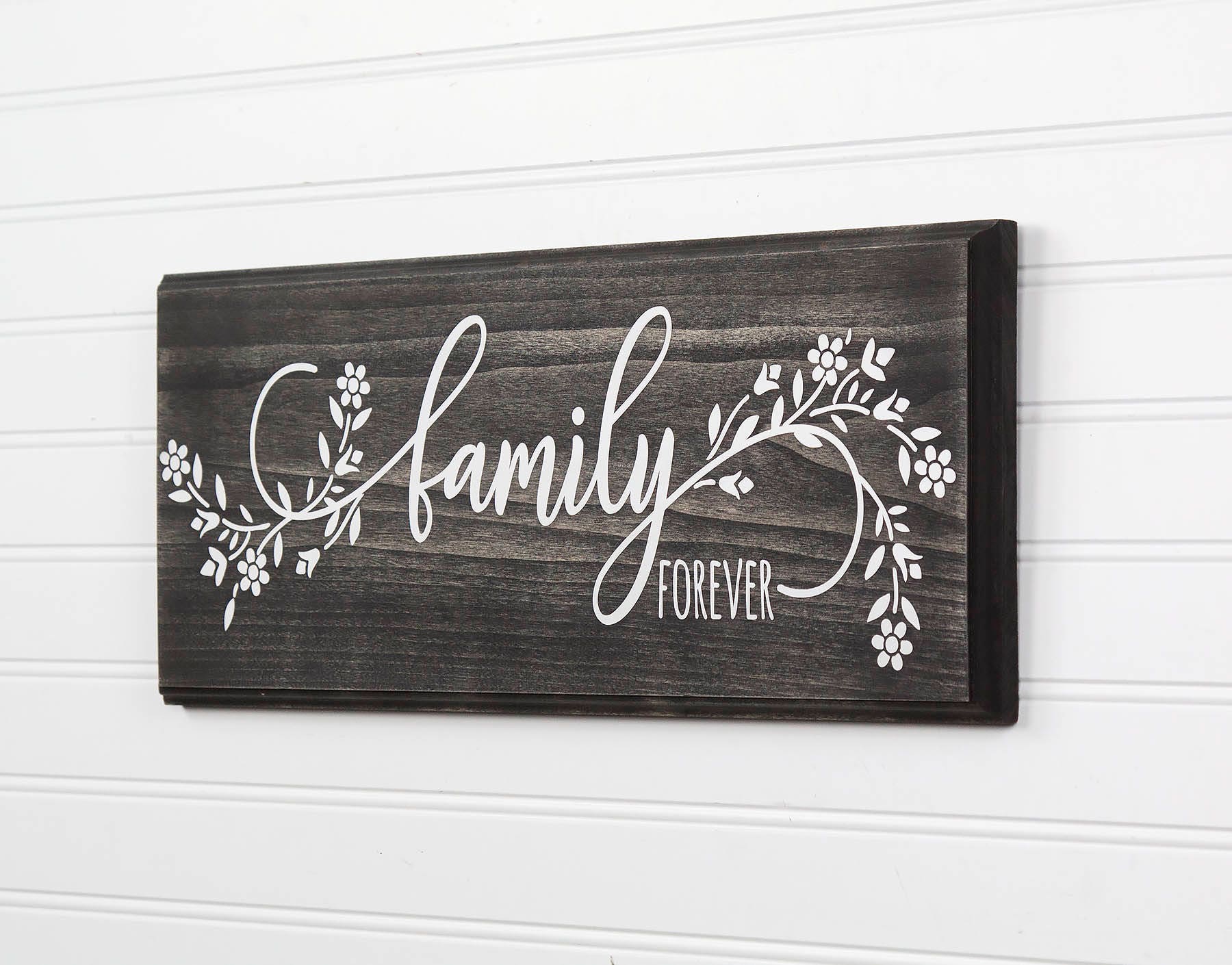 Family Forever Wood Sign With Floral Design. 3 Sizes 9 Colors. - Etsy ...