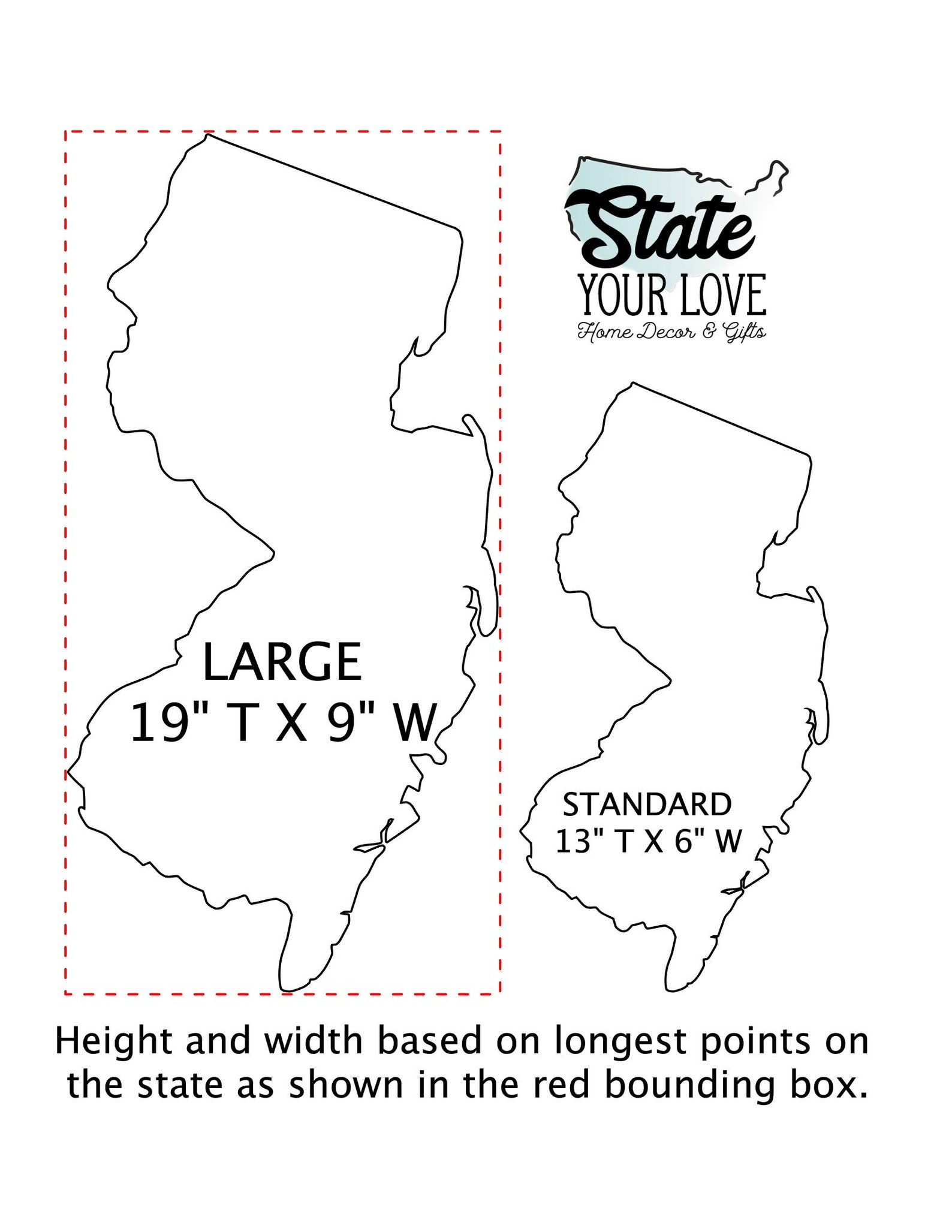 New Jersey Home State Wood Sign Cutout Silhouette Wall Art - Etsy