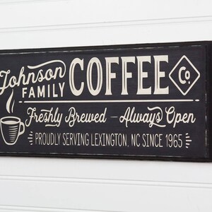 Personalized Coffee Shop Farmhouse Retro Style Wood Sign. 3 Sizes 9 ...