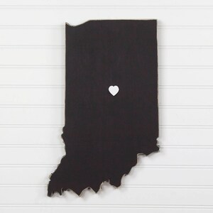 Indiana Home State Wood Sign Cutout Silhouette Wall Art Personalized ...