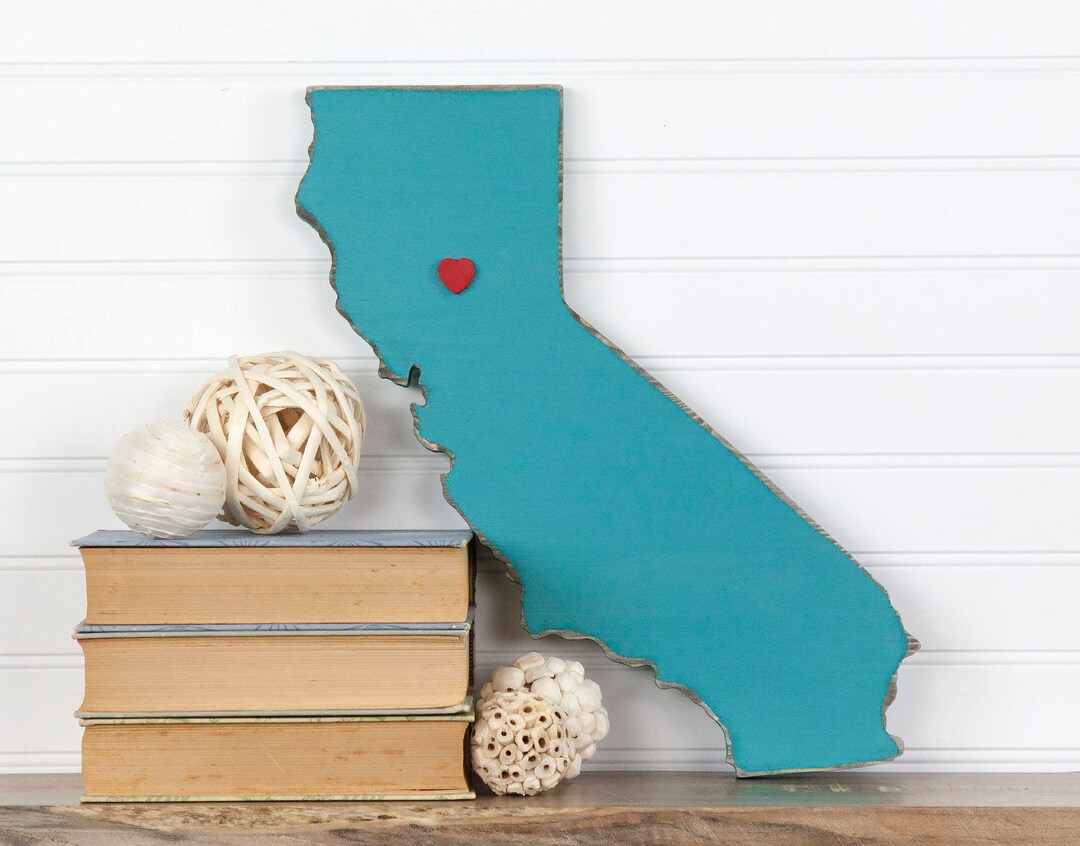 California Home State Wood Sign Cutout Silhouette Wall Art Personalized ...