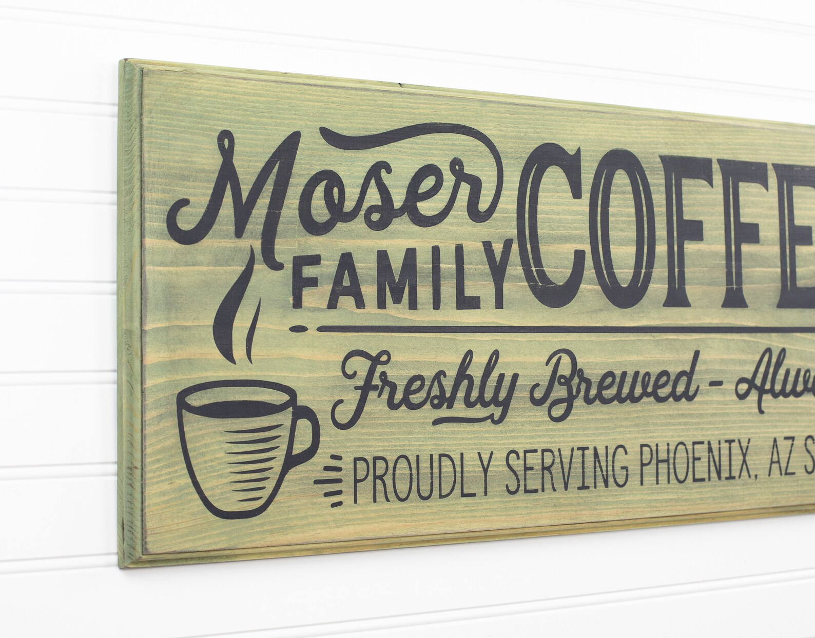 Personalized Coffee Shop Farmhouse Retro Style Wood Sign Wall | Etsy