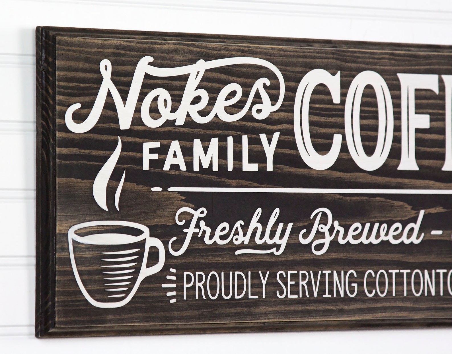 Personalized Coffee Shop Farmhouse Retro Style Wood Sign. 3 | Etsy