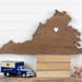 Virginia State Shape Wood Sign Cutout Wall Art. Modern Rustic ...