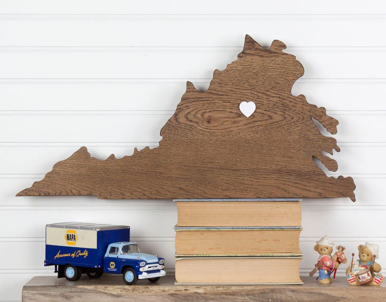 Virginia State Shape Wood Sign Cutout Wall Art. Modern Rustic - Etsy