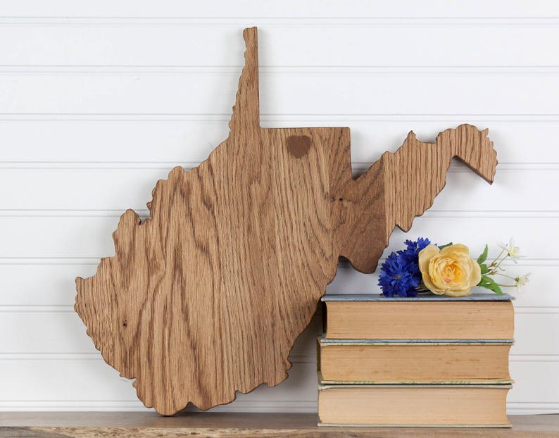 West Virginia State Shape Wood Sign Cutout Wall Art. Modern Rustic ...