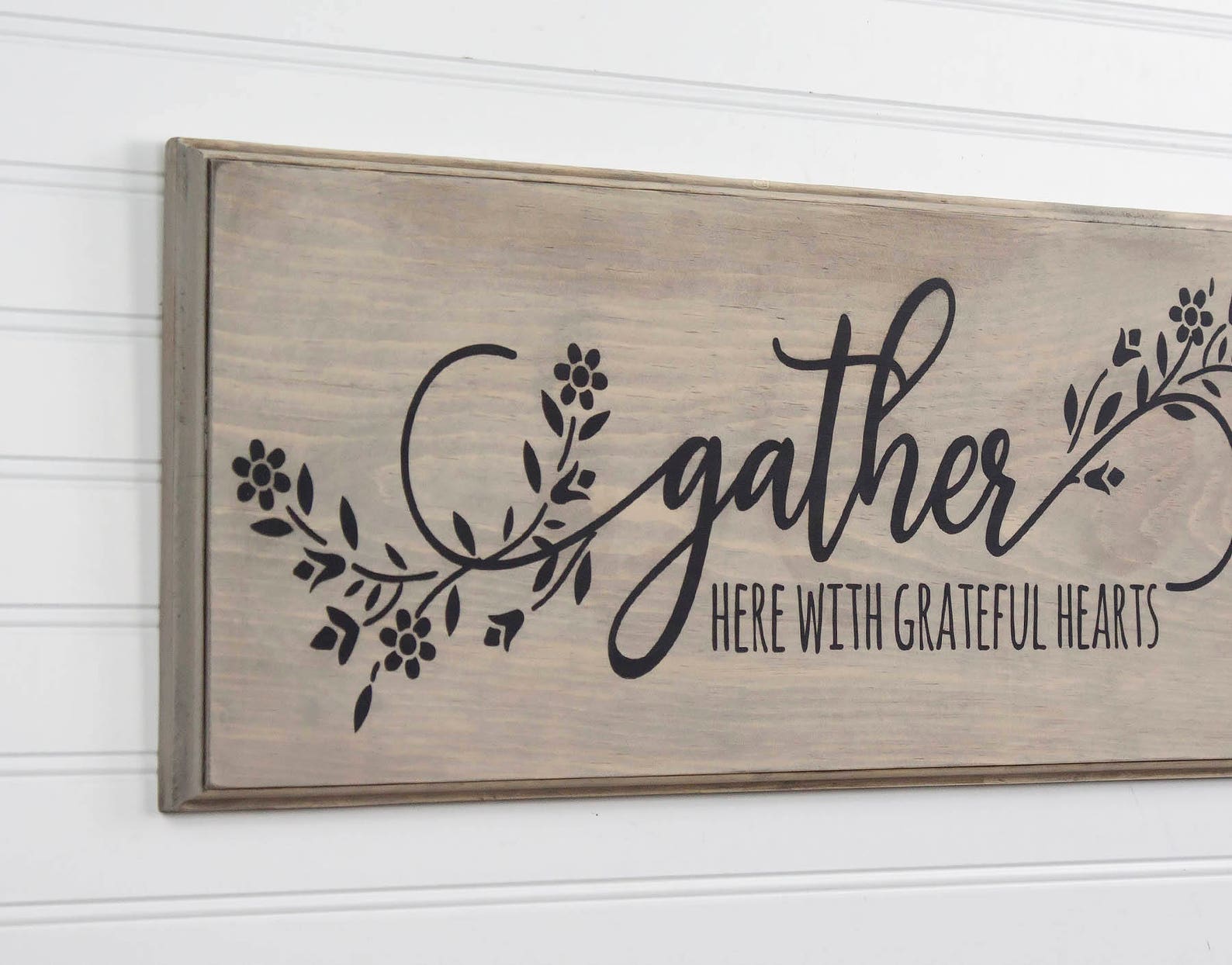 Gather Here Grateful Hearts Wood Sign With Floral Design. 3 - Etsy Canada