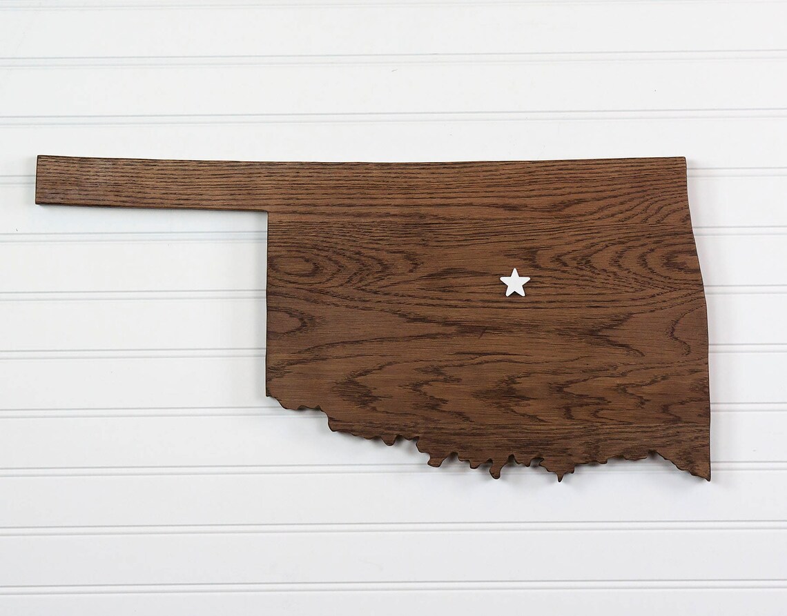 Oklahoma State Shape Wood Sign Cutout Wall Art. Modern Rustic - Etsy