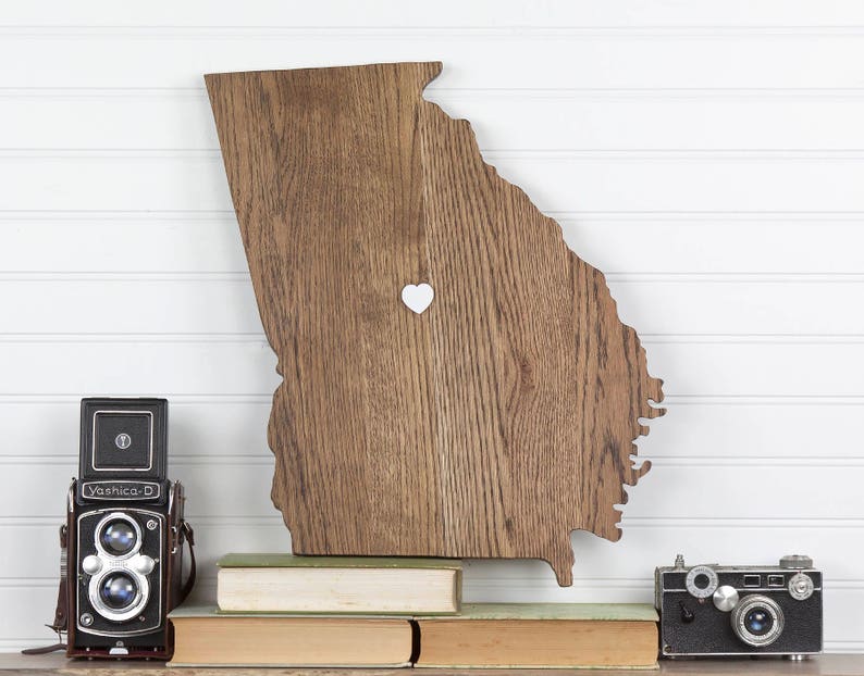 Georgia State Shape Wood Sign Cutout Wall Art. Modern Rustic - Etsy