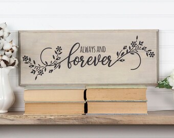Forever and Always Wood Sign With Floral Design. 3 Sizes 9 | Etsy