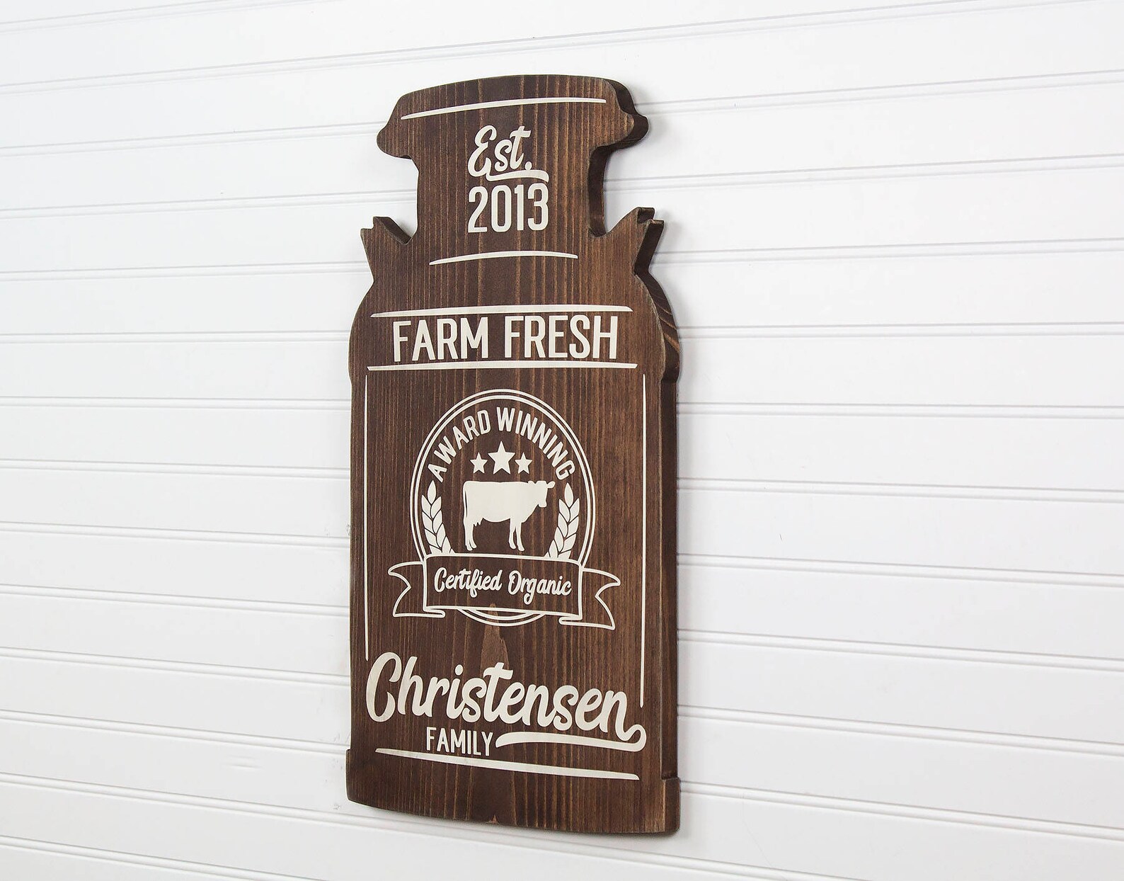 Personalized Milk Can Shape Farmhouse Style Wood Cutout Sign. - Etsy