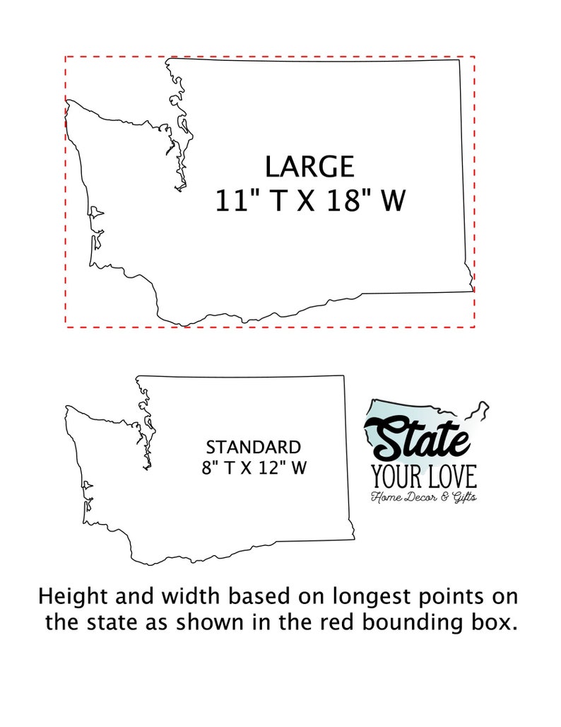 Washington State Shape Wood Sign Cutout Wall Art. Modern | Etsy