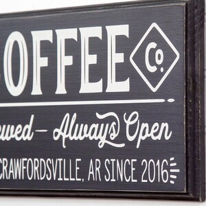 Personalized Coffee Shop Farmhouse Retro Style Wood Sign. 3 Sizes 9 ...