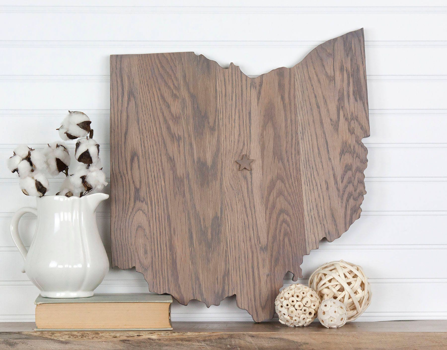 Ohio State Shape Wood Sign Cutout Wall Art. Modern Rustic, Farmhouse ...