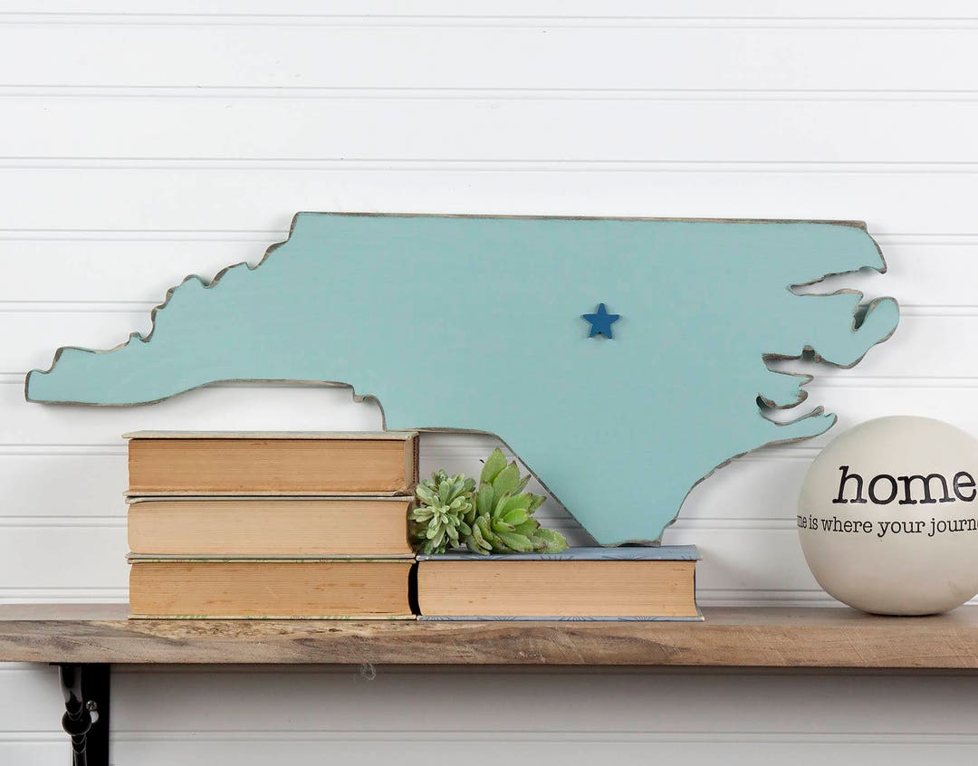 North Carolina Home State Wood Sign Cutout Silhouette Wall Art ...