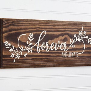 Forever and Always Wood Sign With Floral Design. 3 Sizes 9 Colors. Love ...